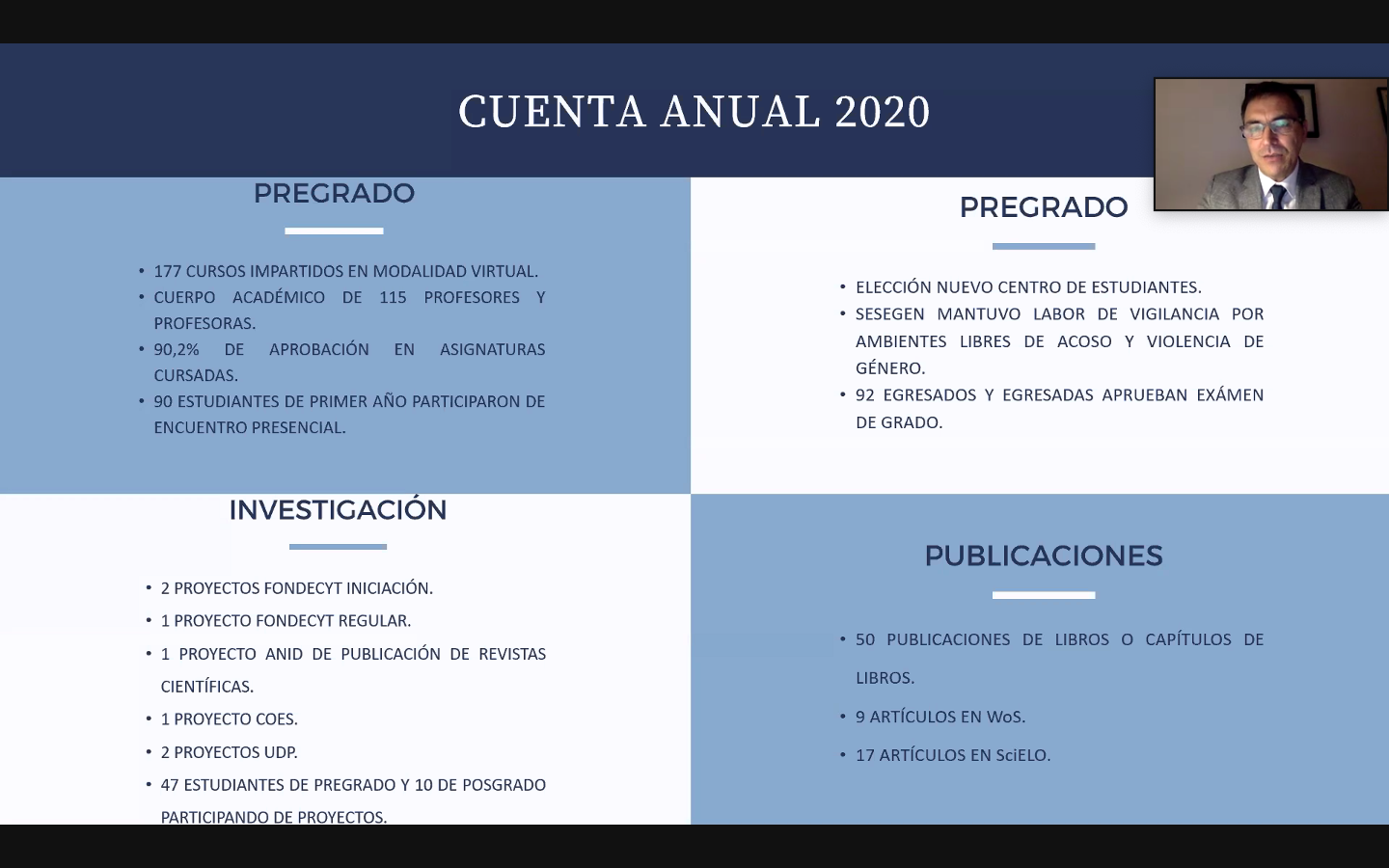 Decano Jaime Couso realizó Cuenta Pública 2020 – Facultad de Derecho UDP